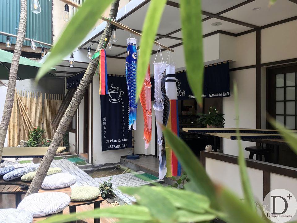 CAFE FUURIN một góc phố - Rèm Noren